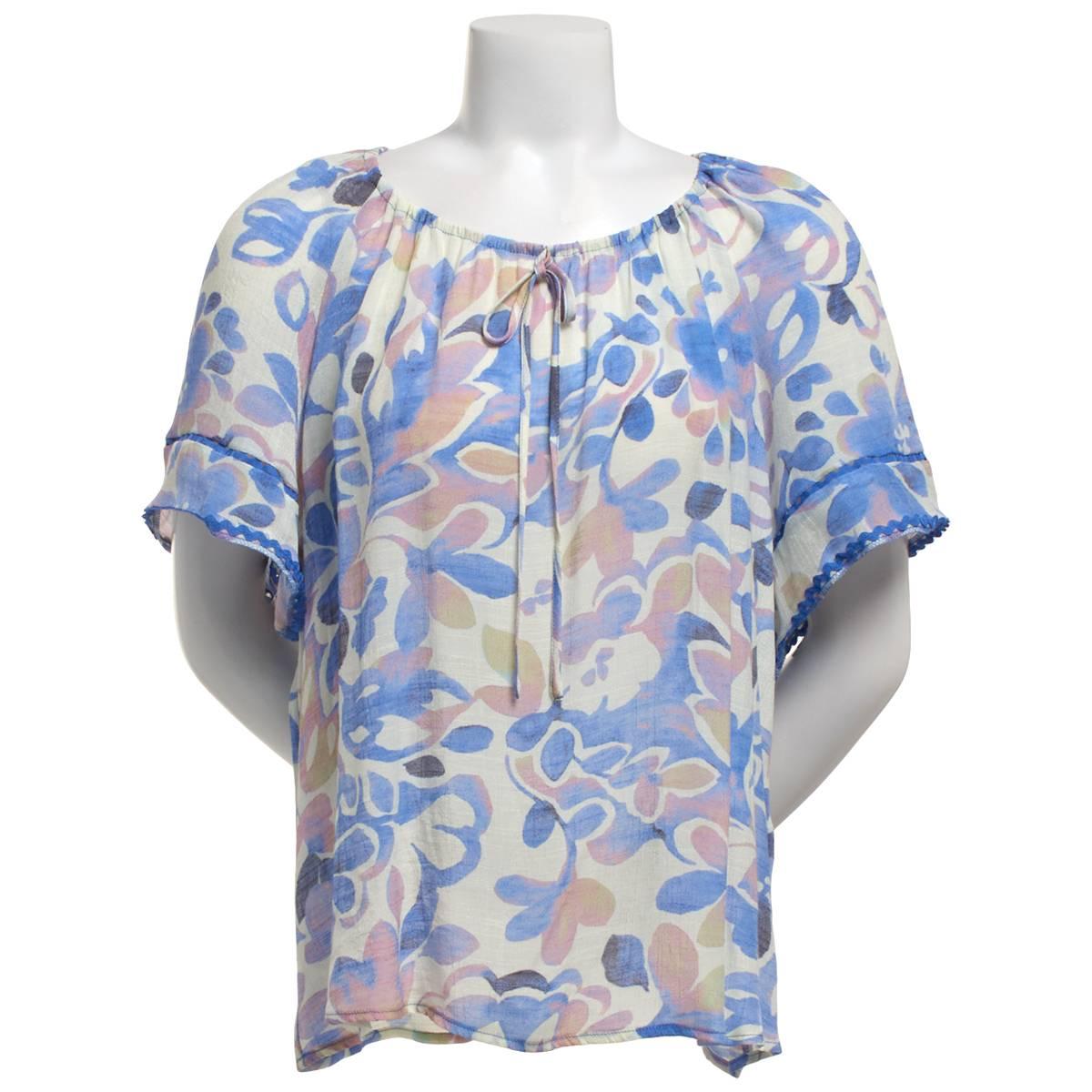 Click here for Womens Zac & Rachel Double Scallop Trim Sleeve Flo... prices