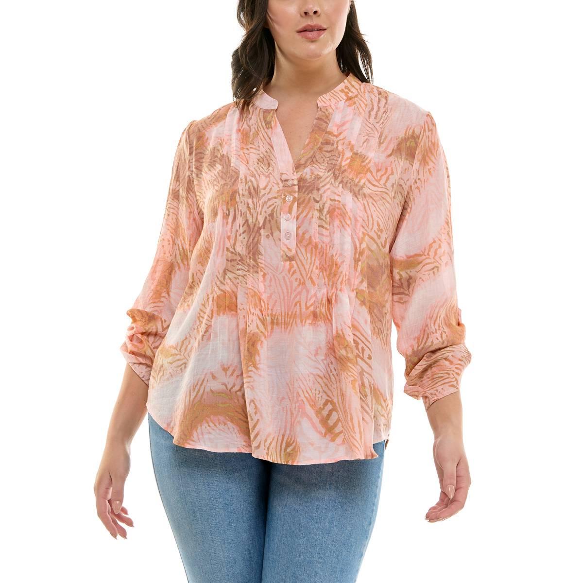 Click here for Petite Zac & Rachel 3/4 Sleeve Front Pleat Abstrac... prices