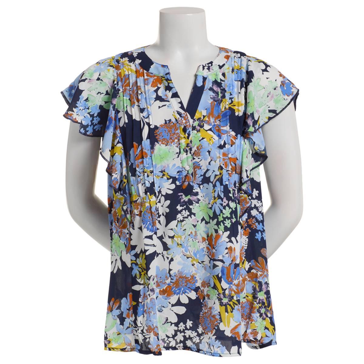 Click here for Womens Zac & Rachel Short Flutter Sleeve Watercolo... prices