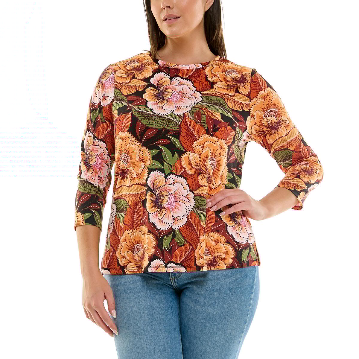 Click here for Womens Zac & Rachel 3/4 Sleeve Floral Blouse prices