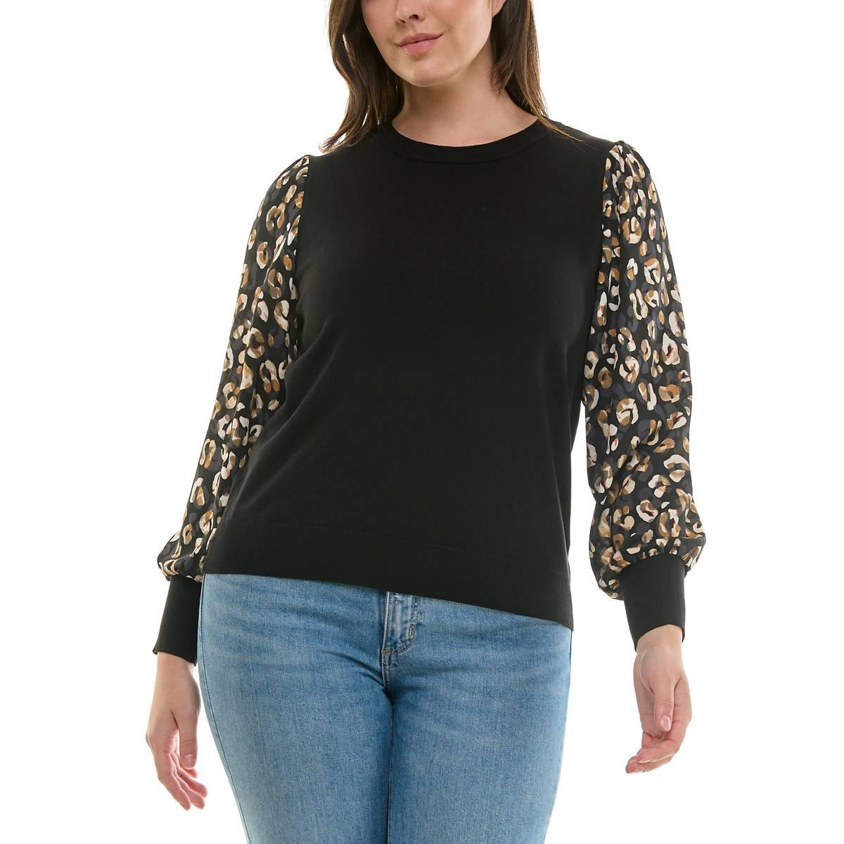 Click here for Womens Zac & Rachel Long Sleeve Leopard Crew Neck... prices
