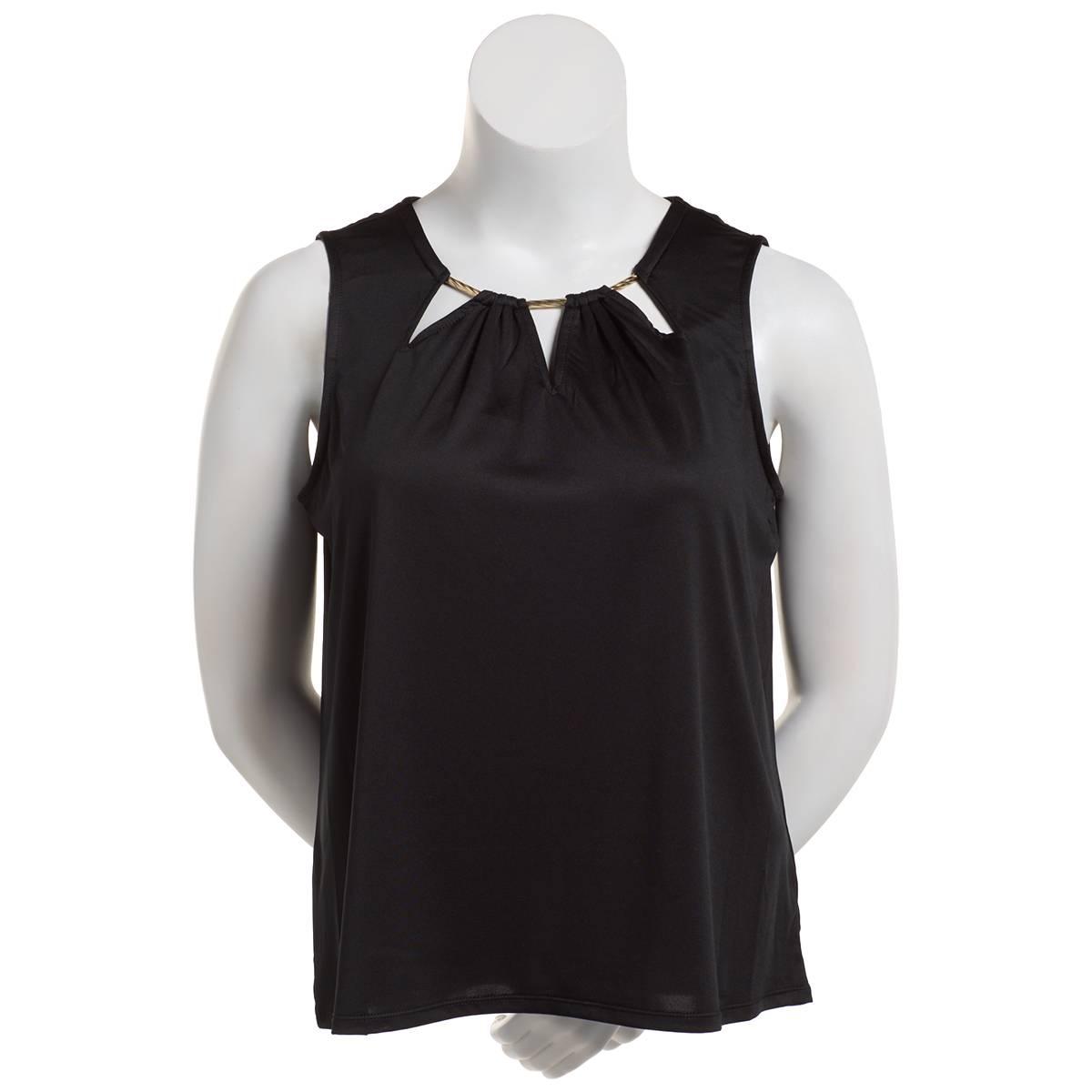 Click here for Womens Zac & Rachel Solid Cut-Out Blouse with Hard... prices