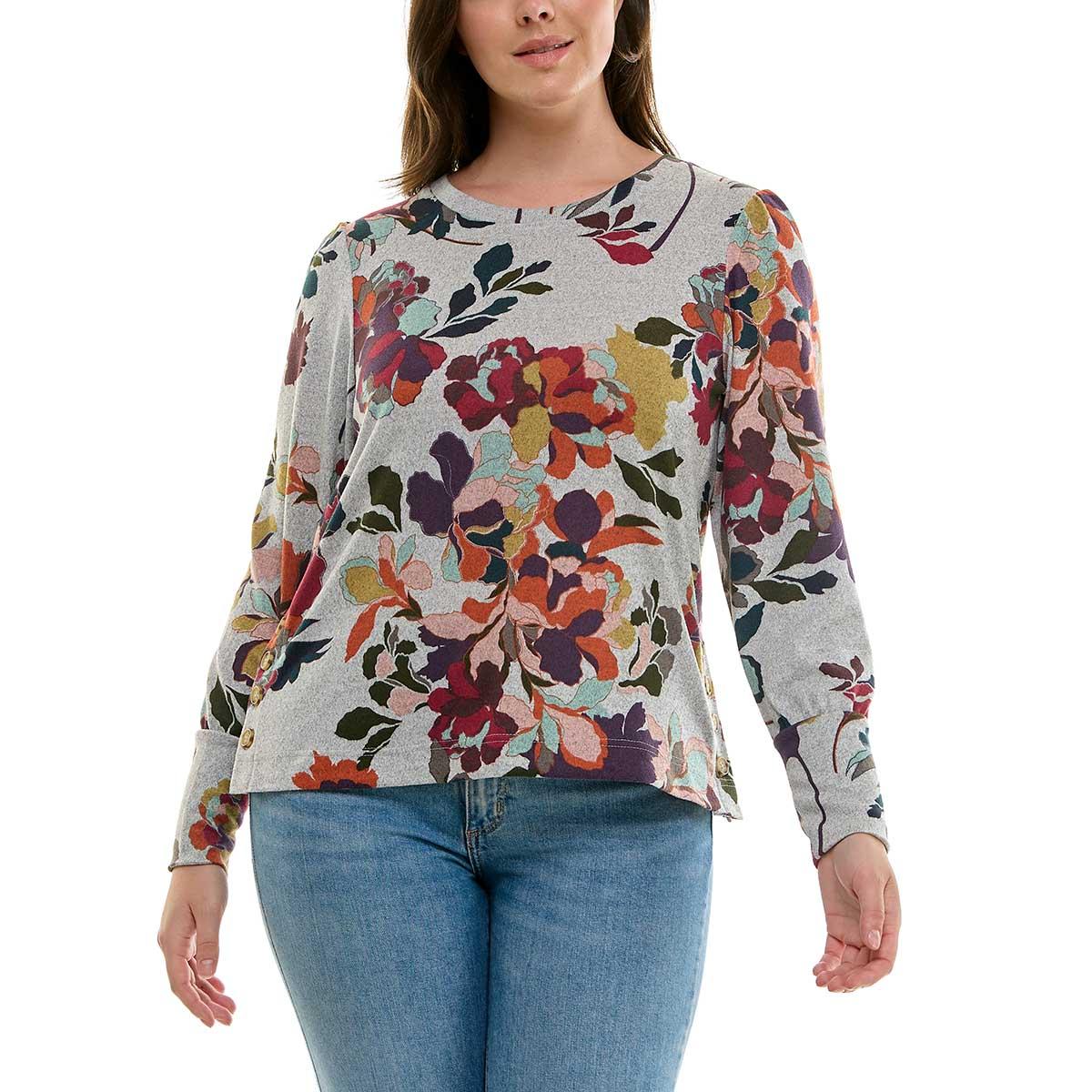 Click here for Womens Zac & Rachel Long Cuff Sleeve Floral Blouse prices