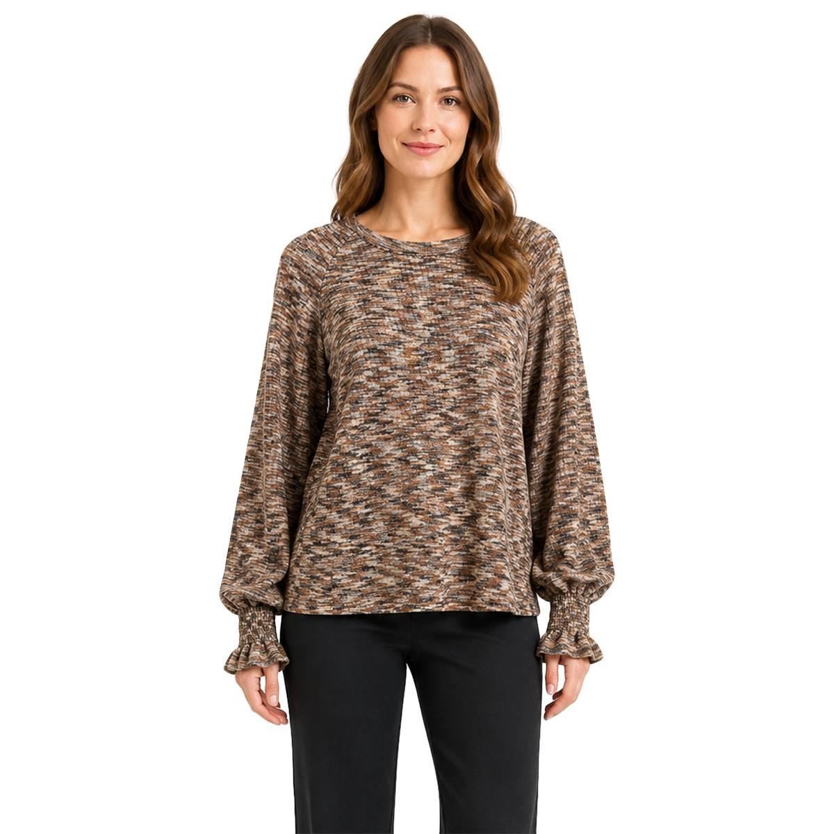Click here for Petite Zac & Rachel Smocked Poet Sleeve Rib Knit S... prices