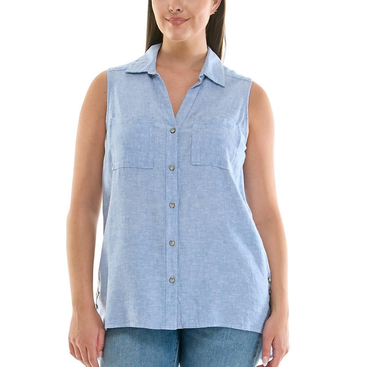 Click here for Womens Zac & Rachel Sleeveless 2 Pocket Heathered... prices