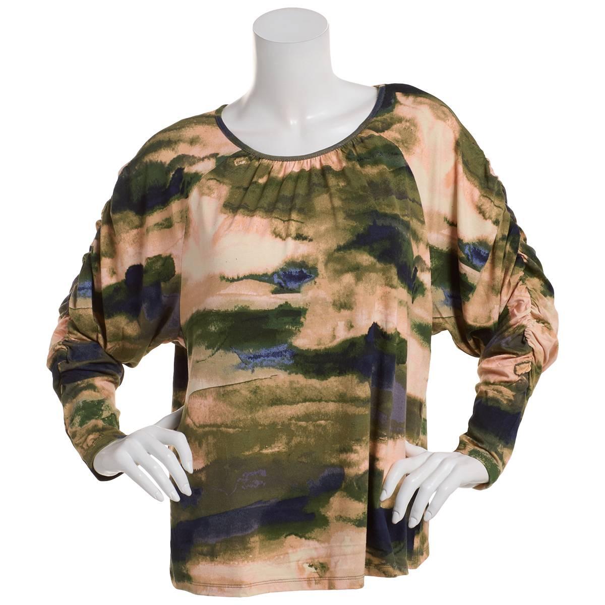 Click here for Womens Zac & Rachel 3/4 Sleeve Abstract Watercolor... prices
