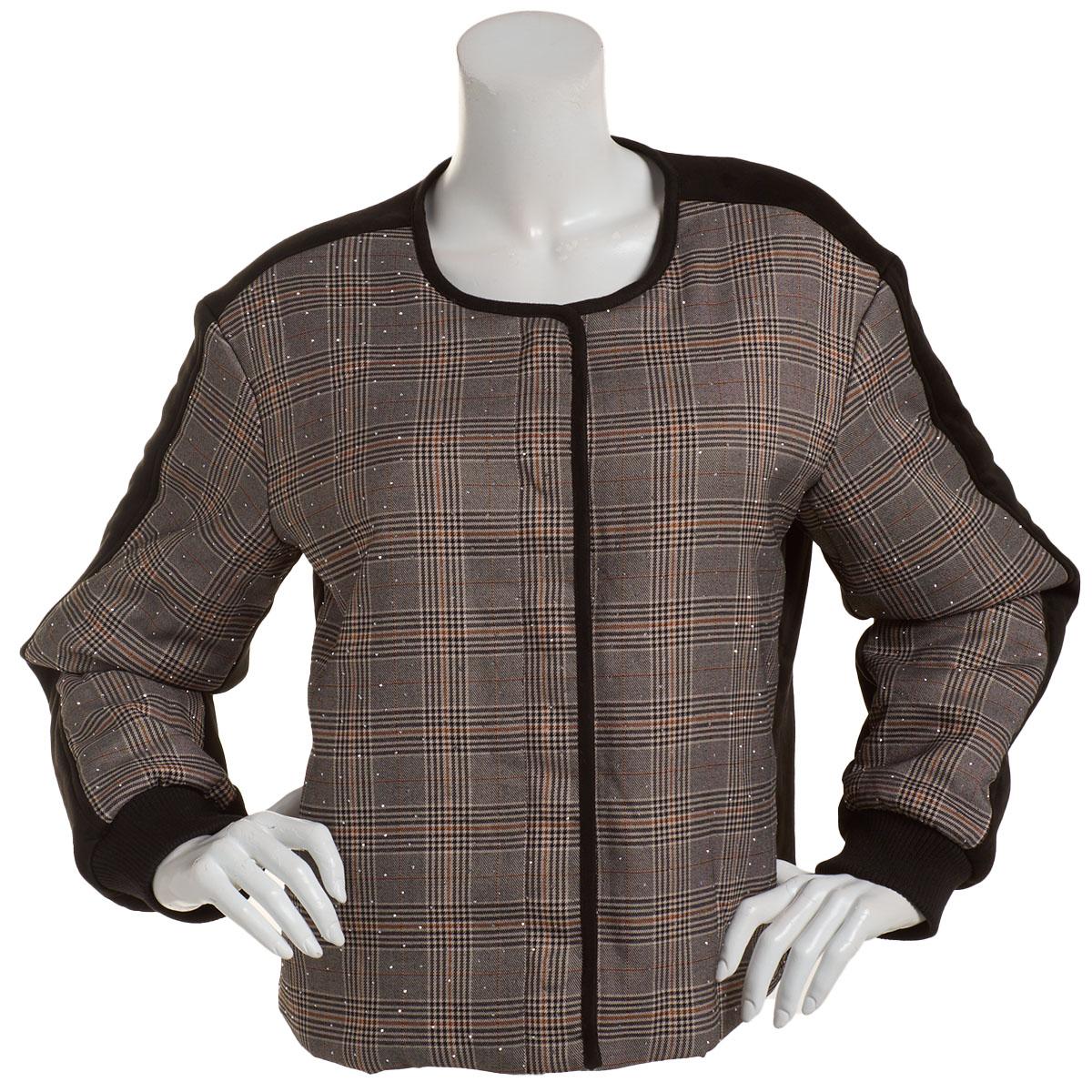 Click here for Womens Nicole Miller Checkered Studded Puffer Jack... prices
