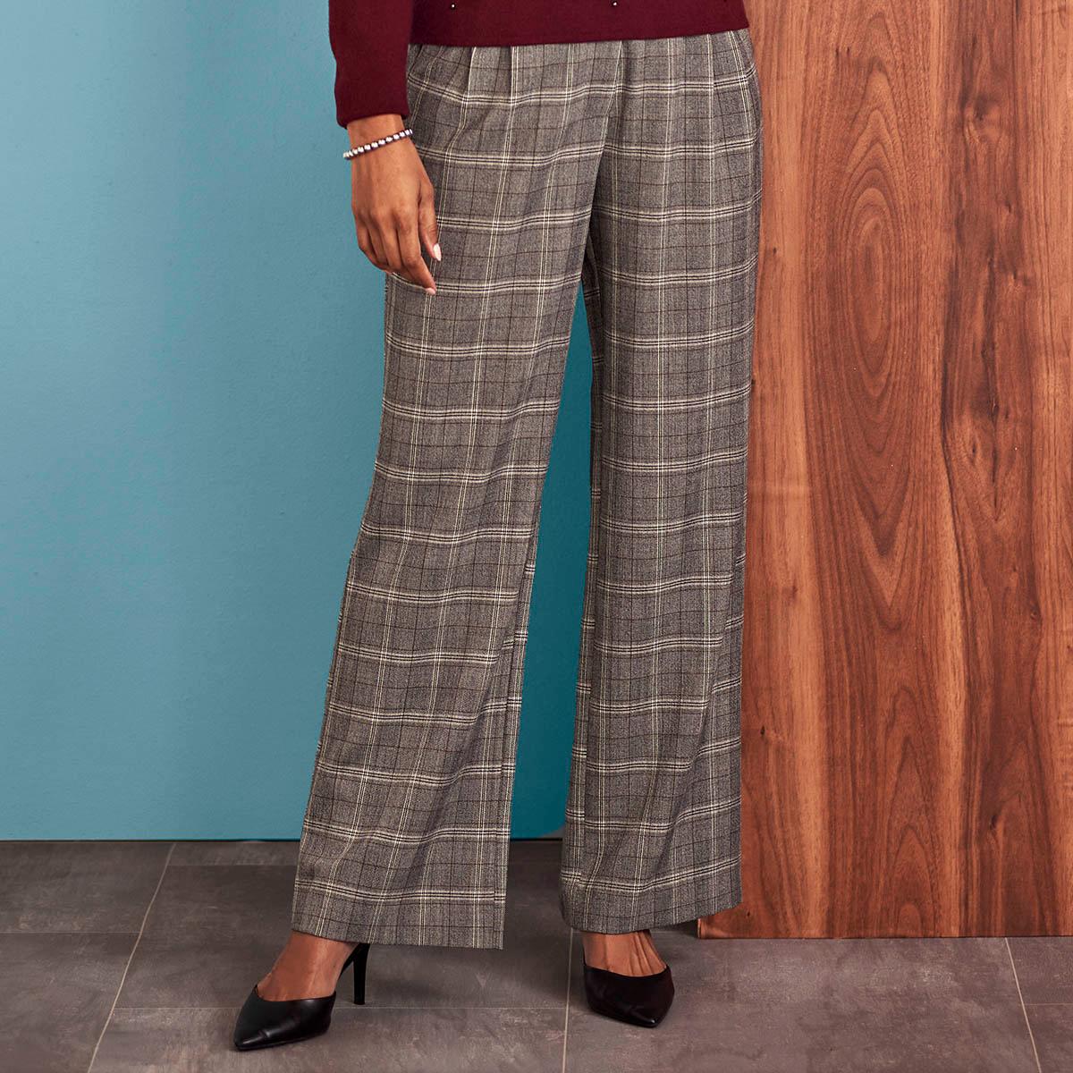 Click here for Womens Nicole Miller Plaid Wide Leg Pants prices