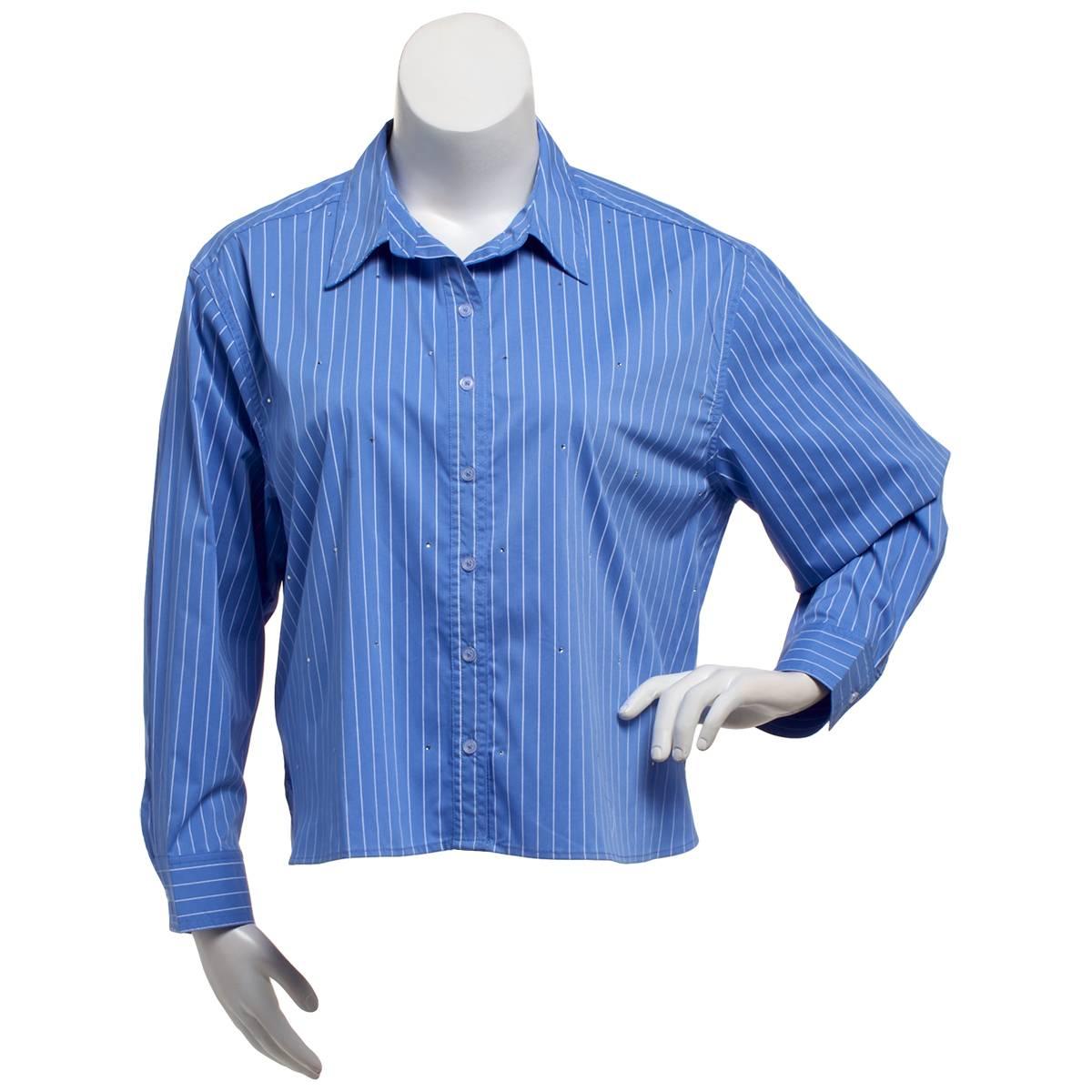 Click here for Plus Size Zac & Rachel Long Sleeve Stripe Casual B... prices