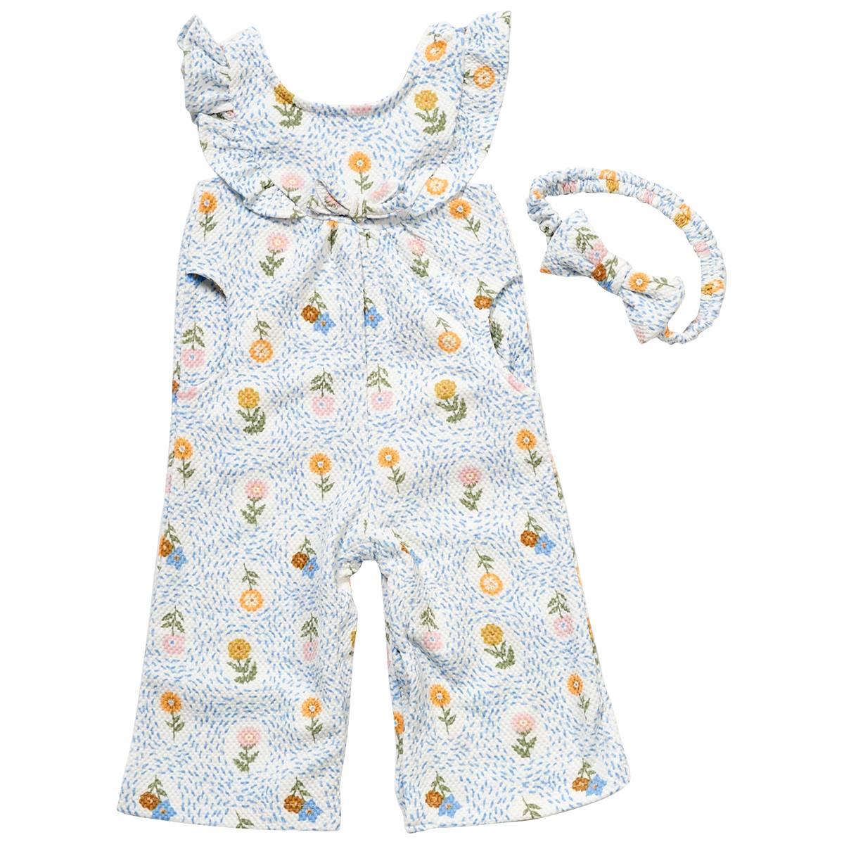 Click here for Baby Girl (12-24M) Quiltex(R) Seed Floral Jumpsuit... prices