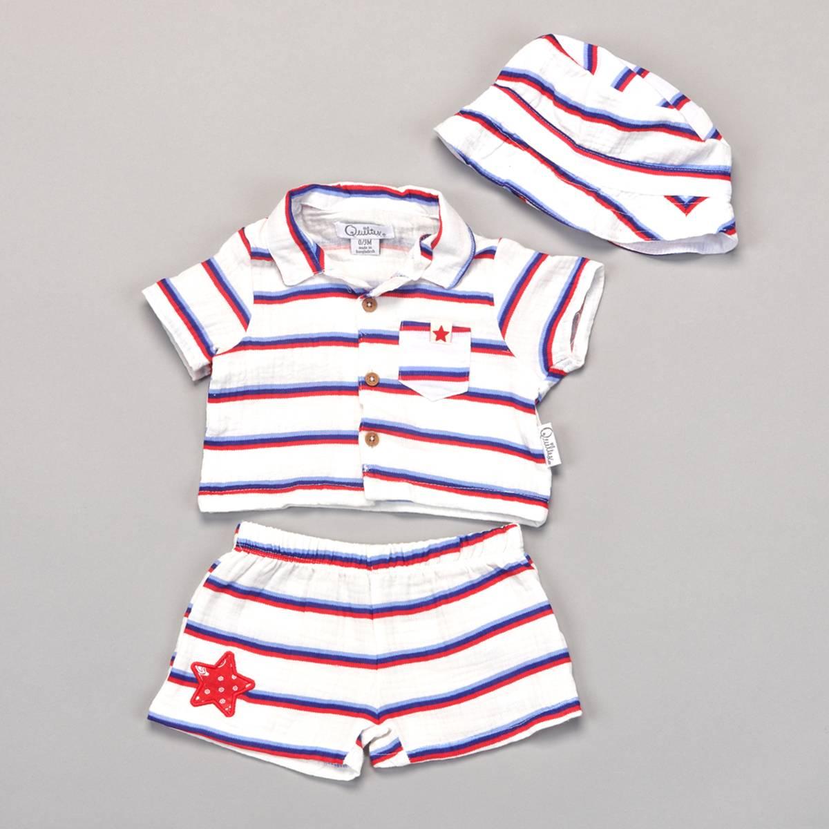 Click here for Baby Boy (NB-9M) Quiltex Stars And Stripes 3pc. Se... prices