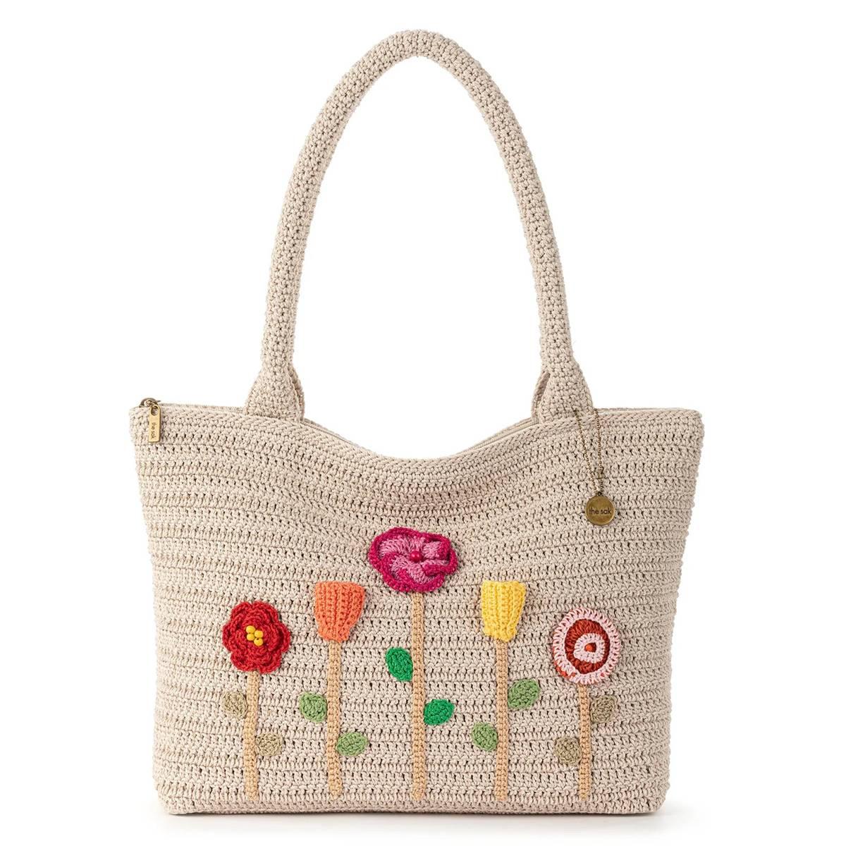 The Sak Classic Crochet Medium Tote Bag - Flower Ecru
