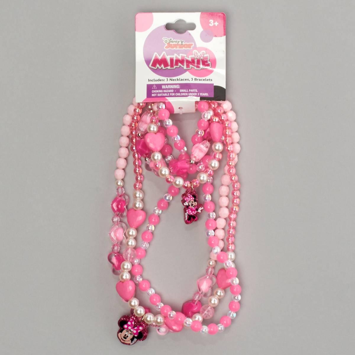 Click here for Girls Disney 6pc. Minnie Beaded Necklace and Brace... prices