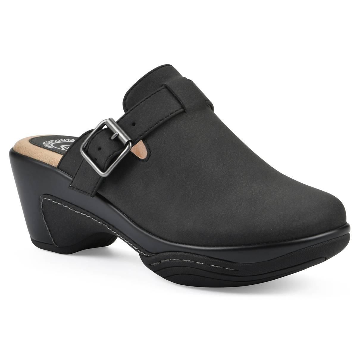 White Mountain Womens Viewed Slip-on Clogs - Black