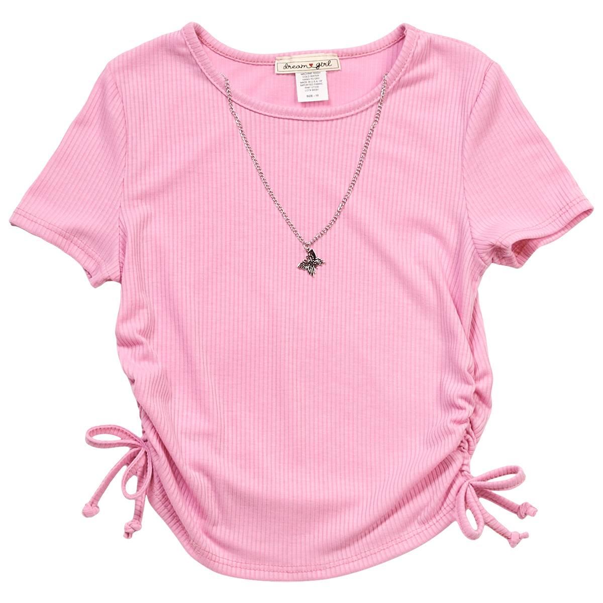 Click here for Girls (7-12) Dream Girl Side Cinch Tee w/ Butterfl... prices