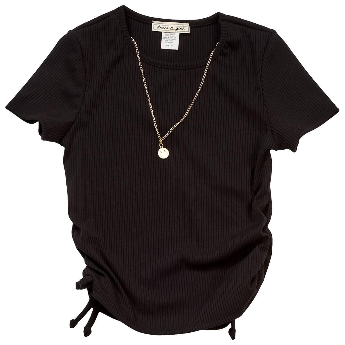 Click here for Girls (7-12) Dream Girl Side Cinch Tee w/ Smiley F... prices