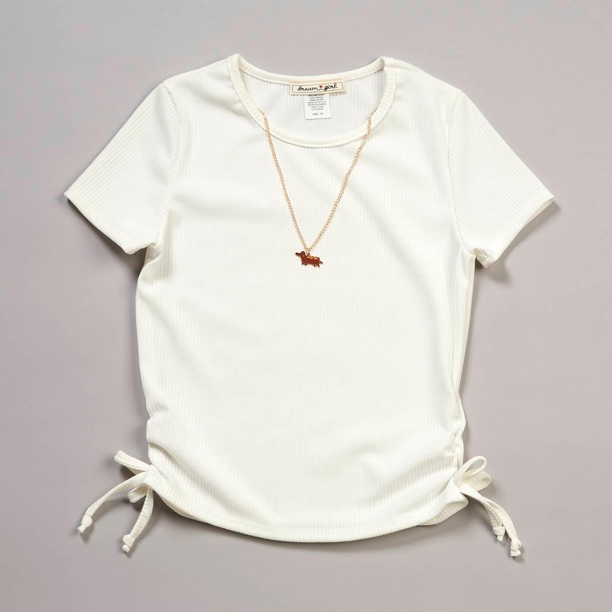 Click here for Girls (7-12) Dream Girl Side Cinch Tee w/ Wiener D... prices