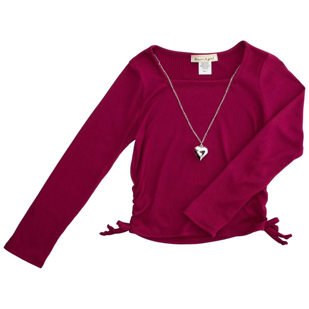 Click here for Girls (7-12) Dream Girl Side Ruched Tee with Heart... prices