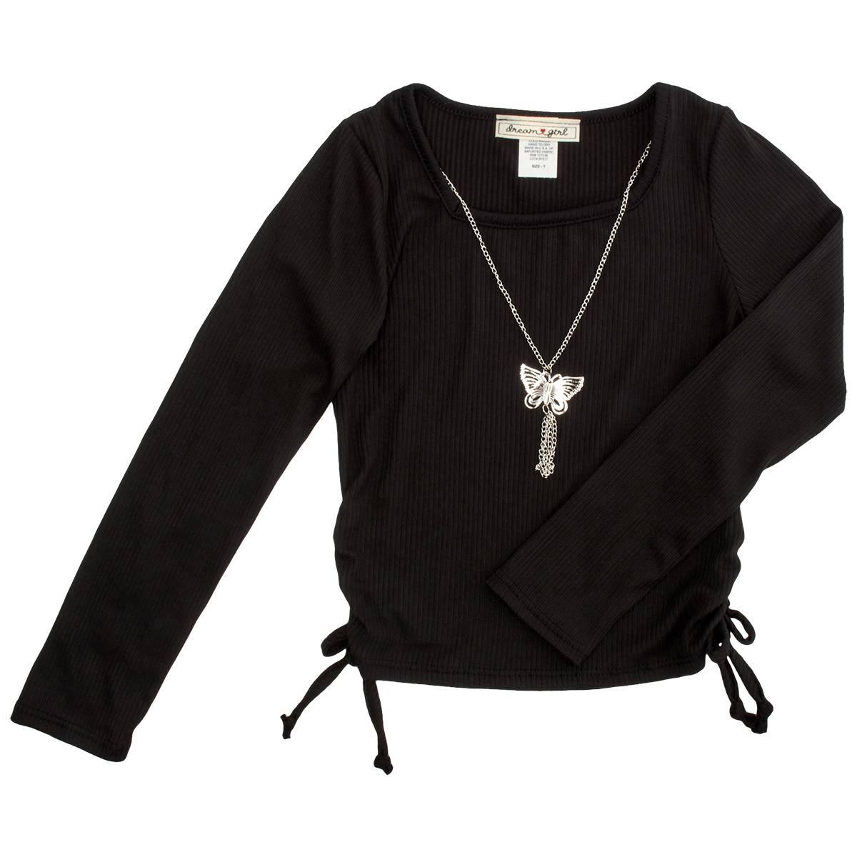 Click here for Girls (7-12) Dream Girl Side Ruched Tee w/ Butterf... prices