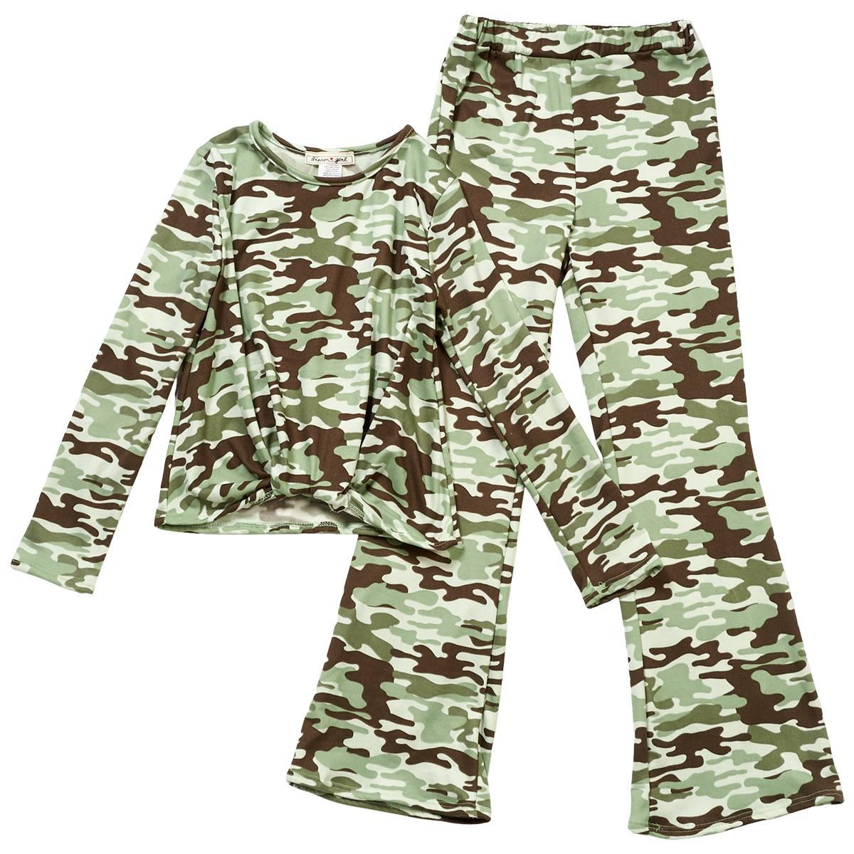 Click here for Girls (7-12) Dream Girl Camo Twist Front Top & Fla... prices