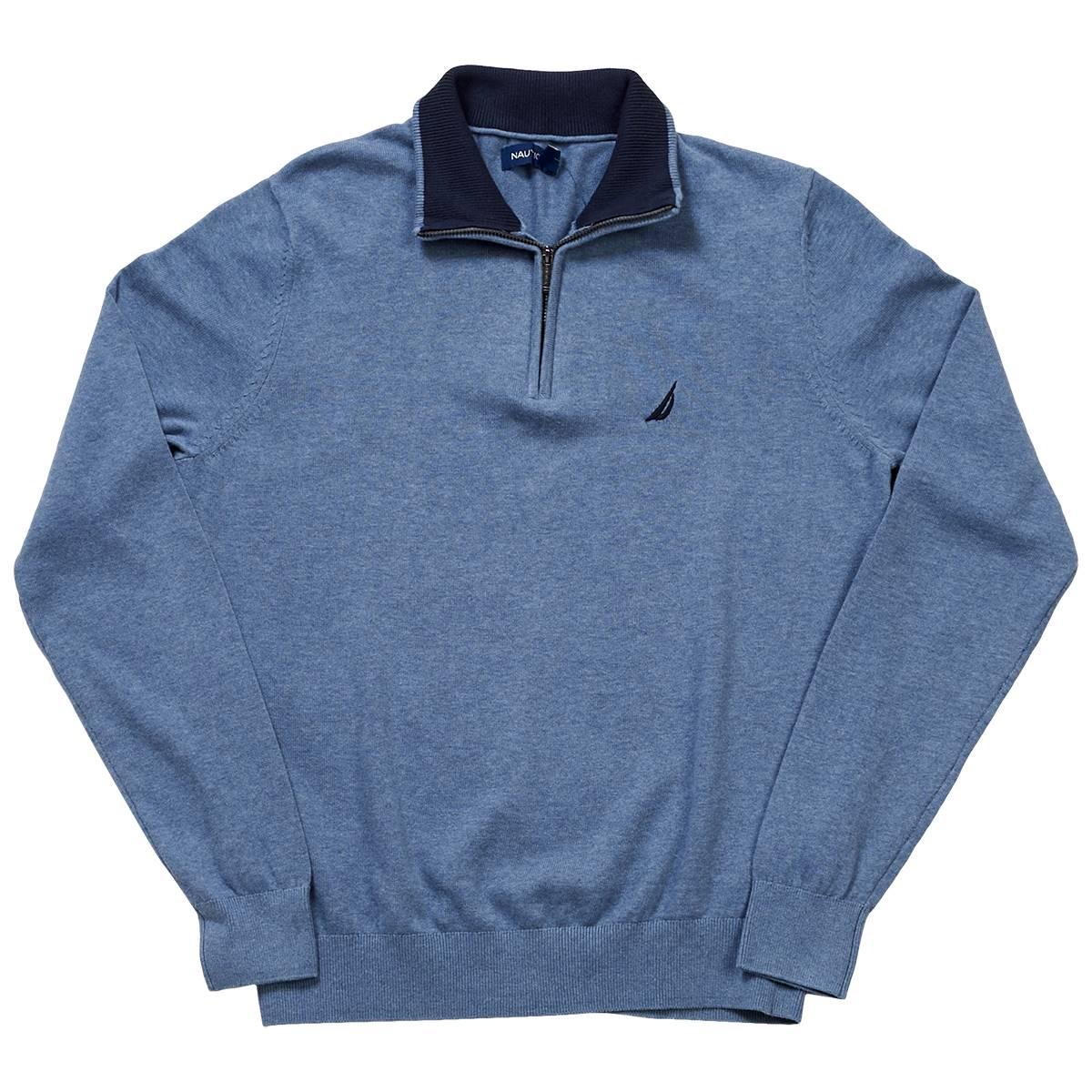 Click here for Mens Nautica Solid 1/4 Zip Navtech Sweater prices
