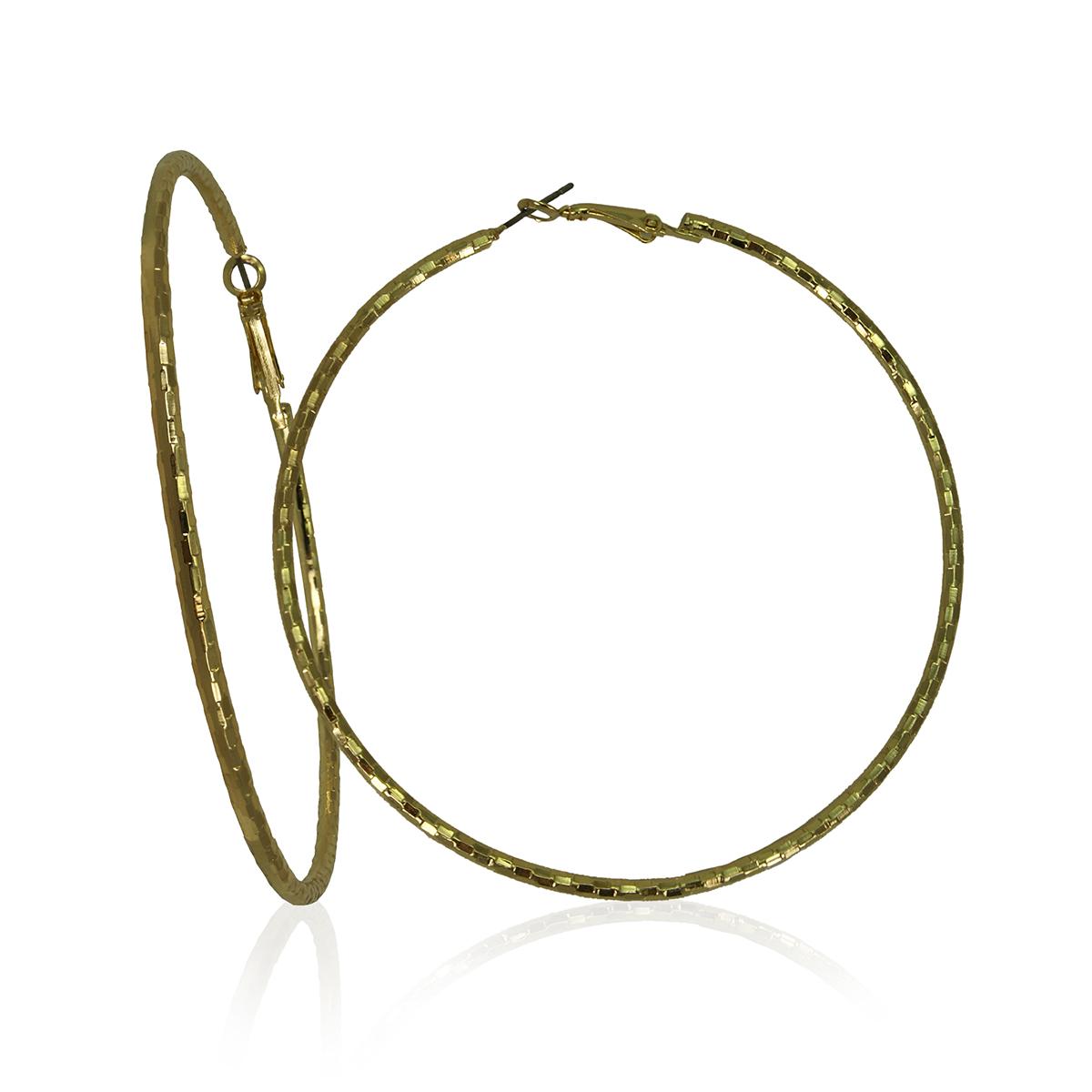 Click here for GUESS Gold-Tone Textured Hoop Earrings prices