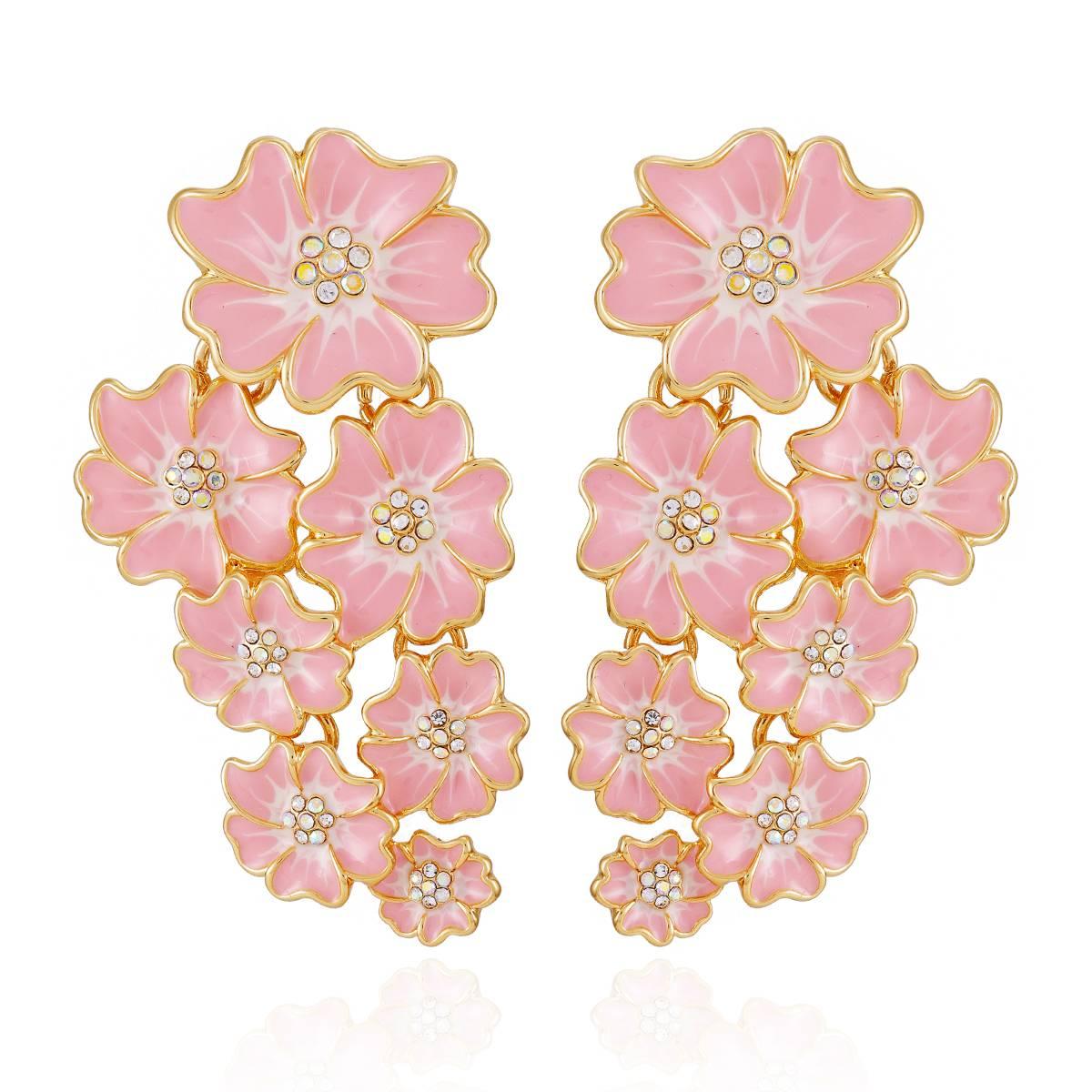 Click here for GUESS Pink Cluster Clip On Statement Earrings prices