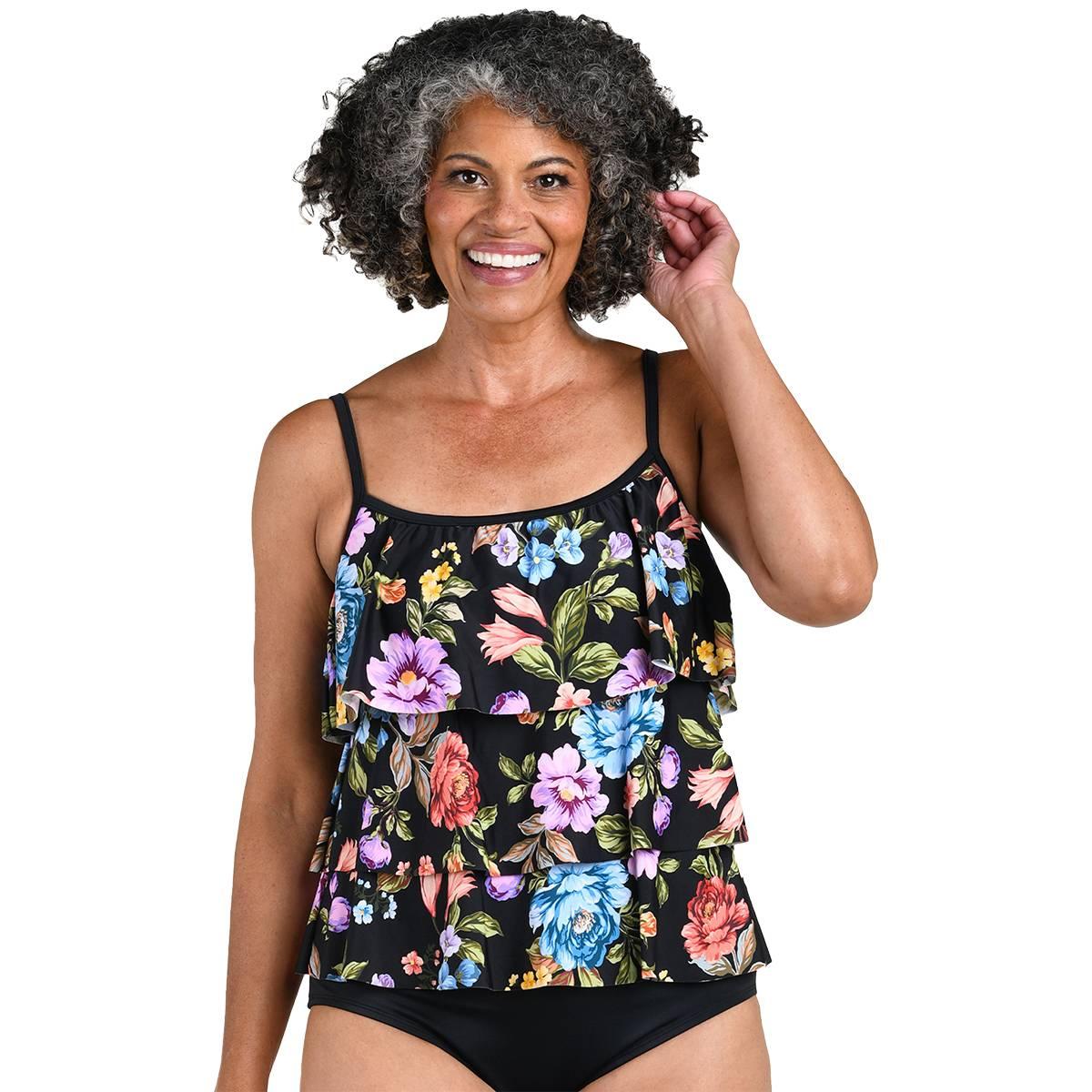 Click here for Womens Maxine Queens Garden Triple Tiered Tankini... prices