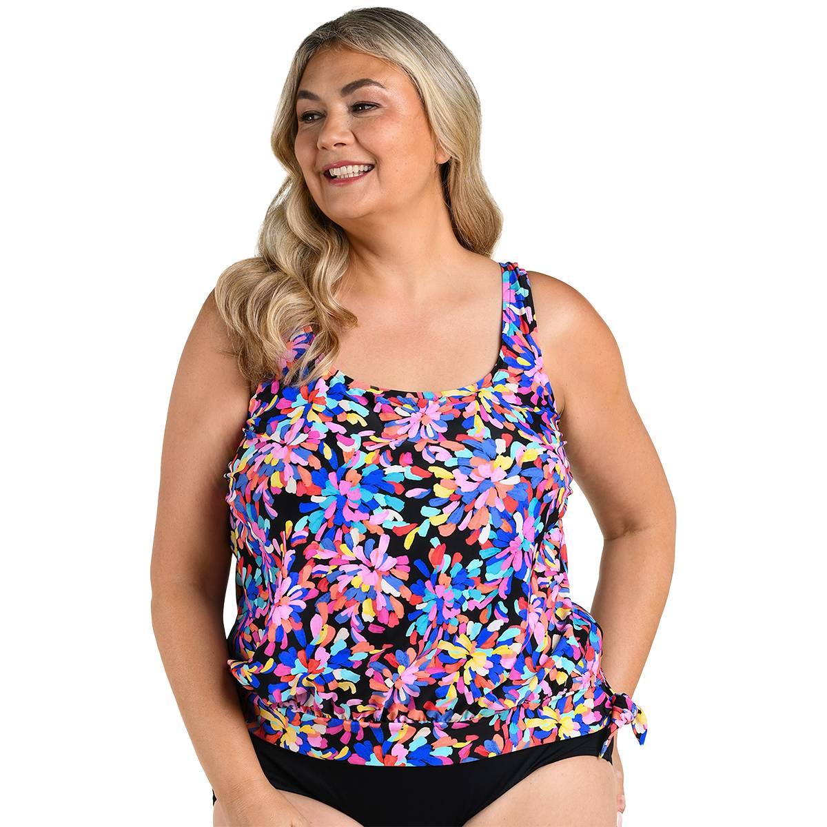 Click here for Plus Size Maxine Make A Splash Abstract Tankini Sw... prices