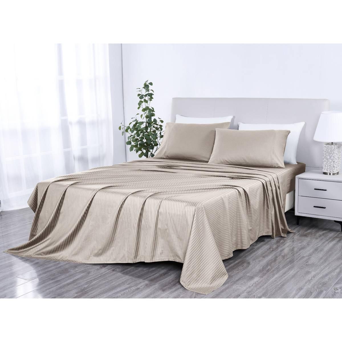 Click here for Kathy Ireland 500TC Damask Stripe Sheet Set with O... prices