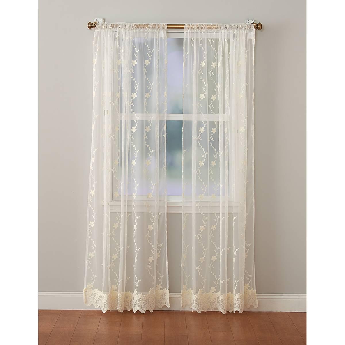 Click here for Melody Vine Tulle Rod Pocket Curtain Panel with Sc... prices