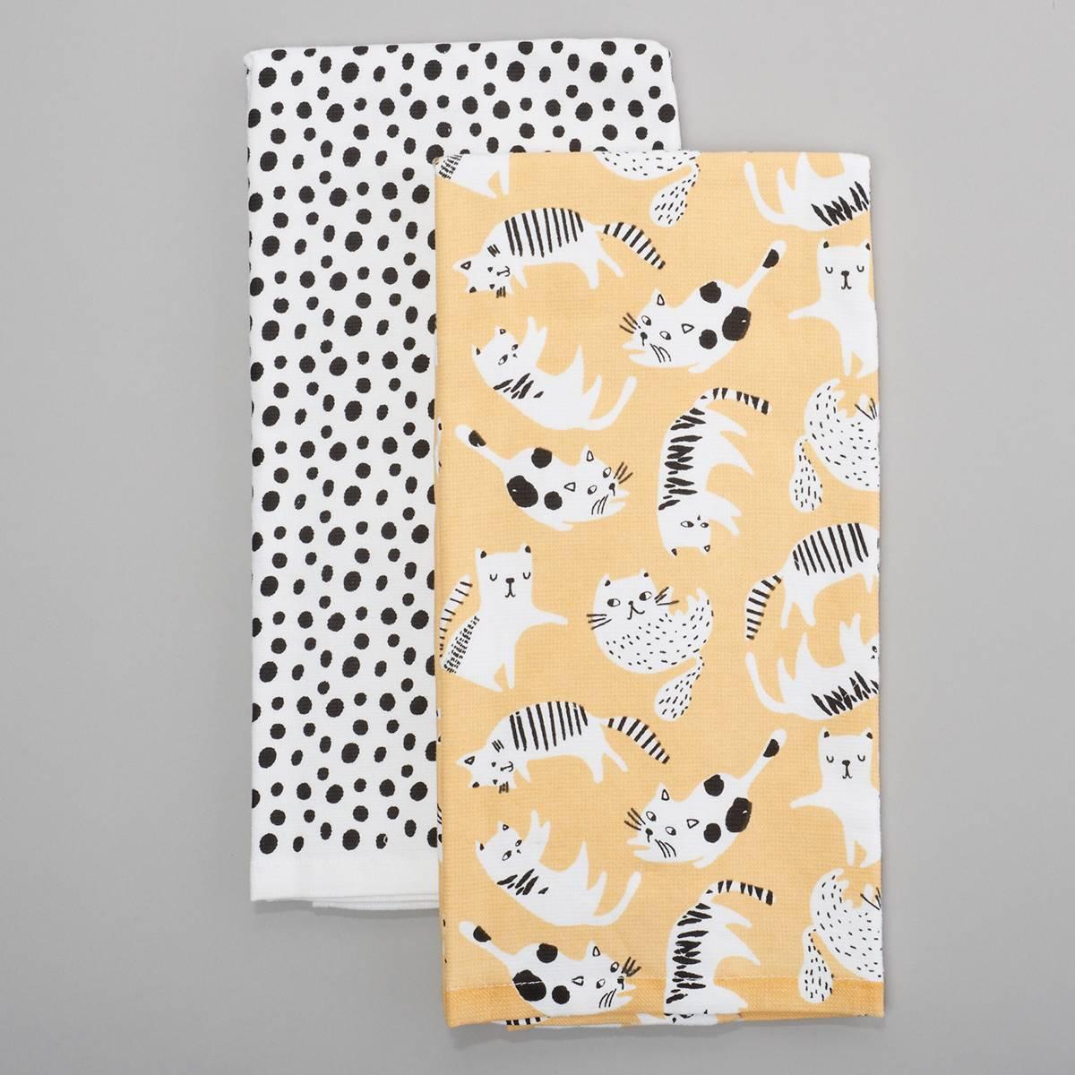 Click here for 2pk. Cats & Polka Dots Kitchen Towel prices