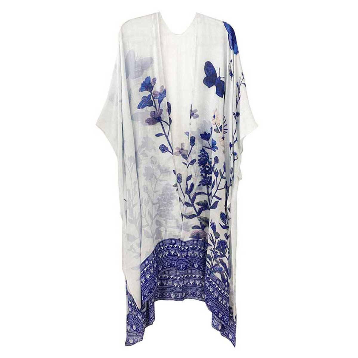 Click here for Womens Modena Lightweight Blue Floral Kimono prices