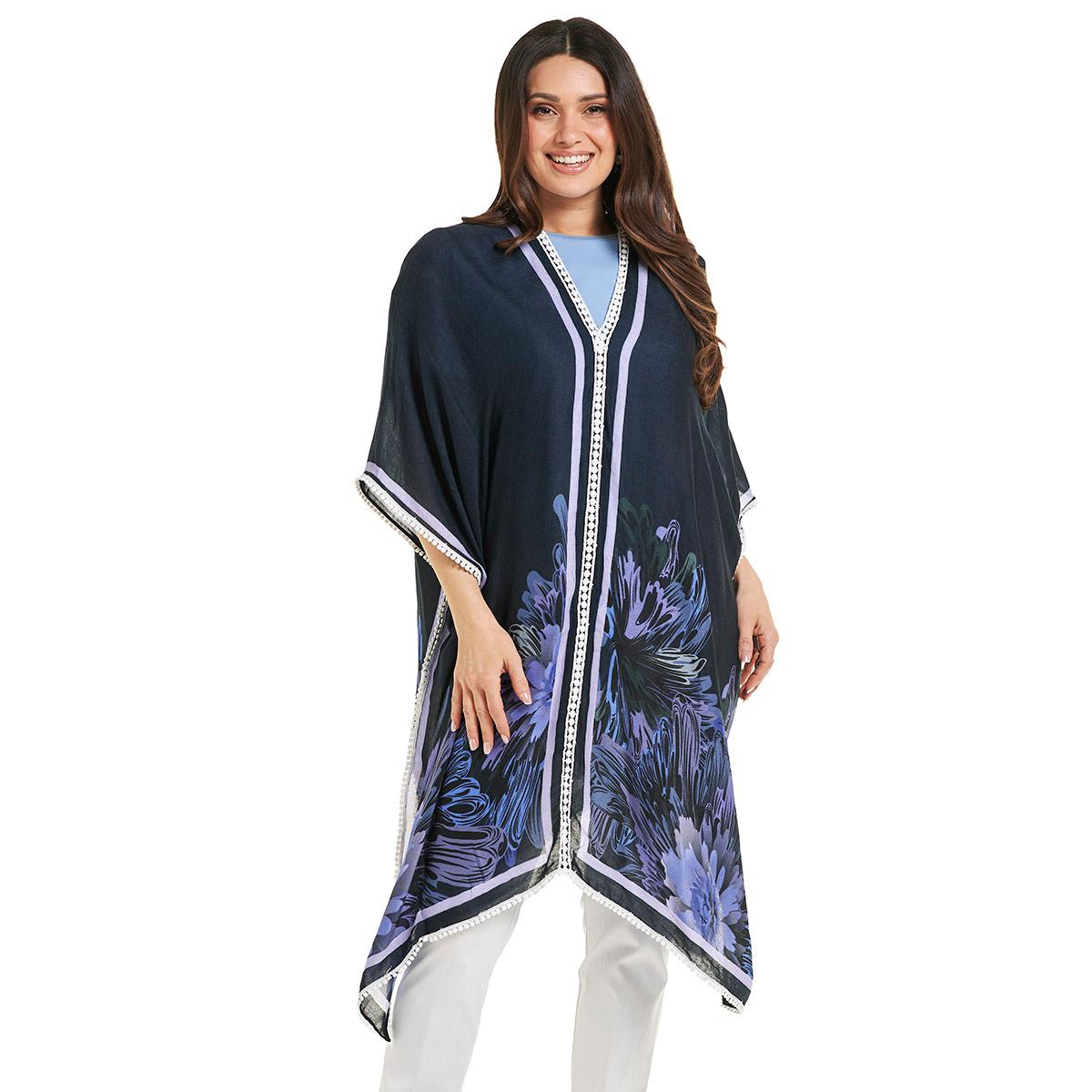Click here for Womens Modena Floral Pullover Kimono prices