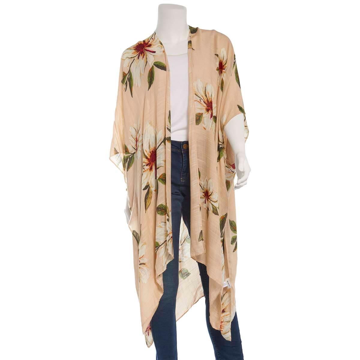 Click here for Womens Modena Lightweight Floral Kimono-Black/Mult... prices