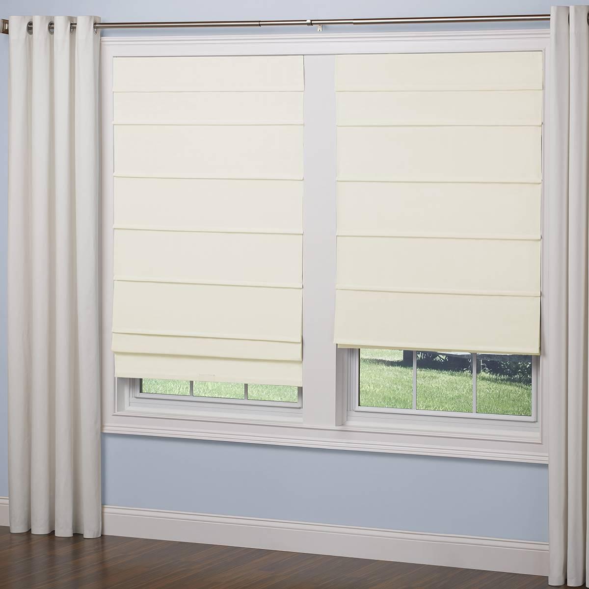 Click here for 5in. Cordless Textured Fabric Roman Shades - Off W... prices