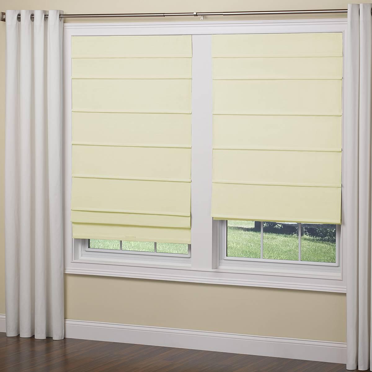 Click here for 5in. Textured Fabric Cordless Roman Shades - Ivory prices