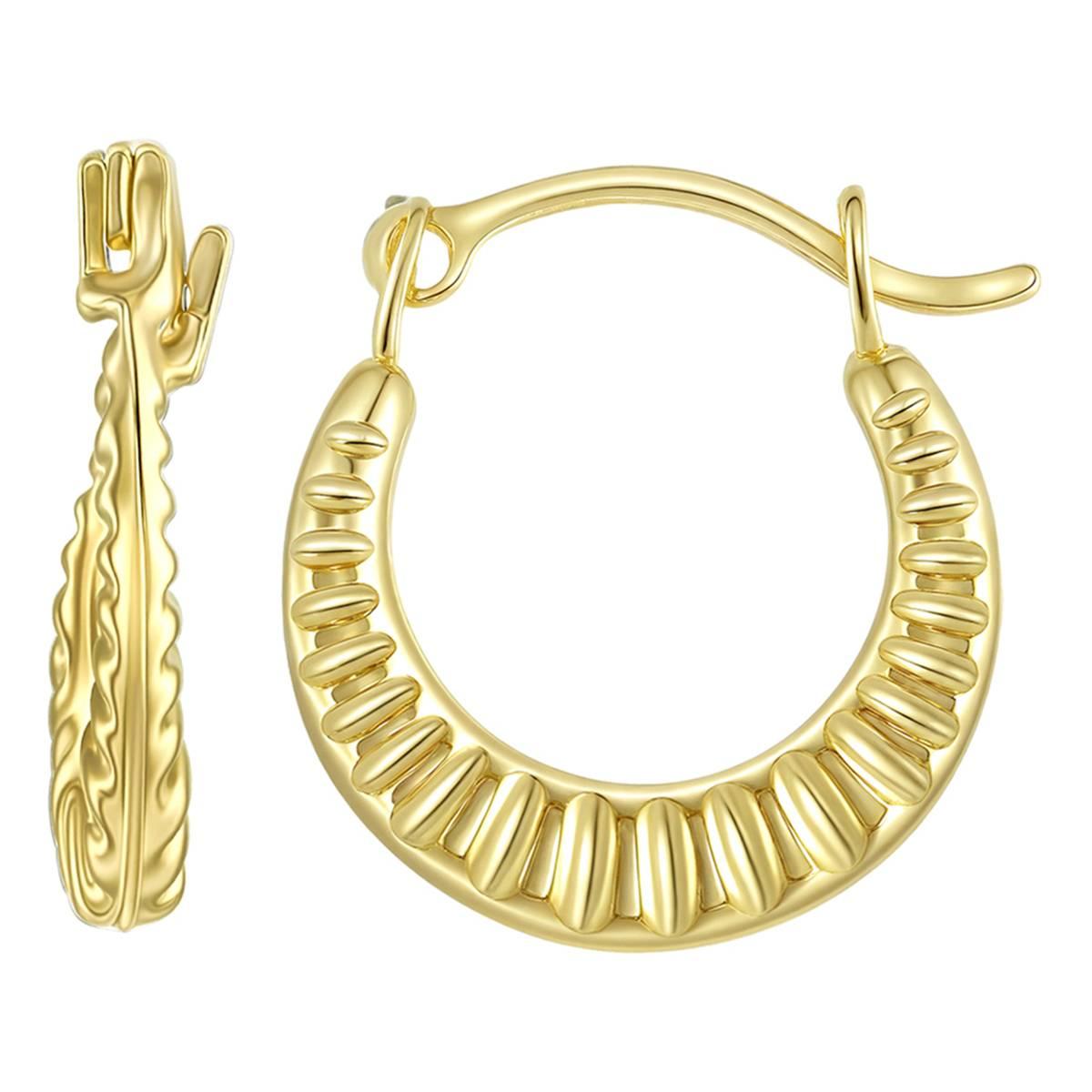 Click here for 14kt. Gold Corrugated Hoop Earrings prices
