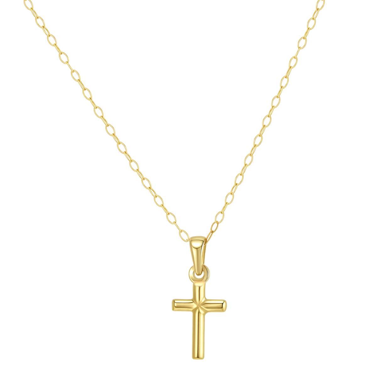 Click here for Gold over Sterling Silver Polished Mini Cross Neck... prices
