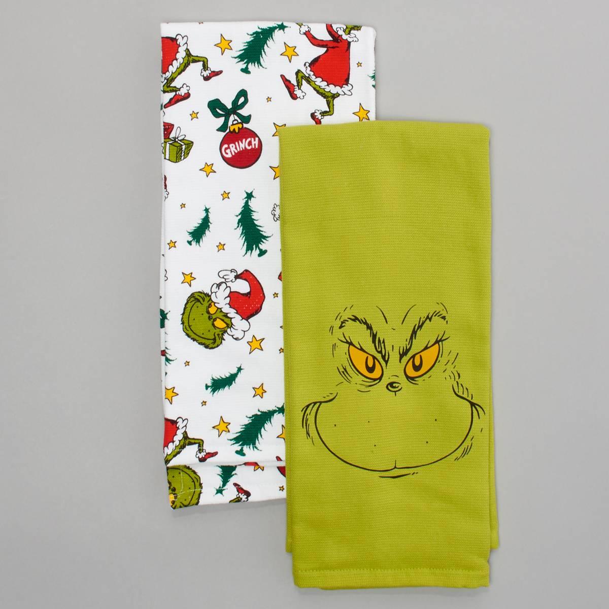 Click here for Dr. Seuss Grinch Face Green Kitchen Towel - Set of... prices