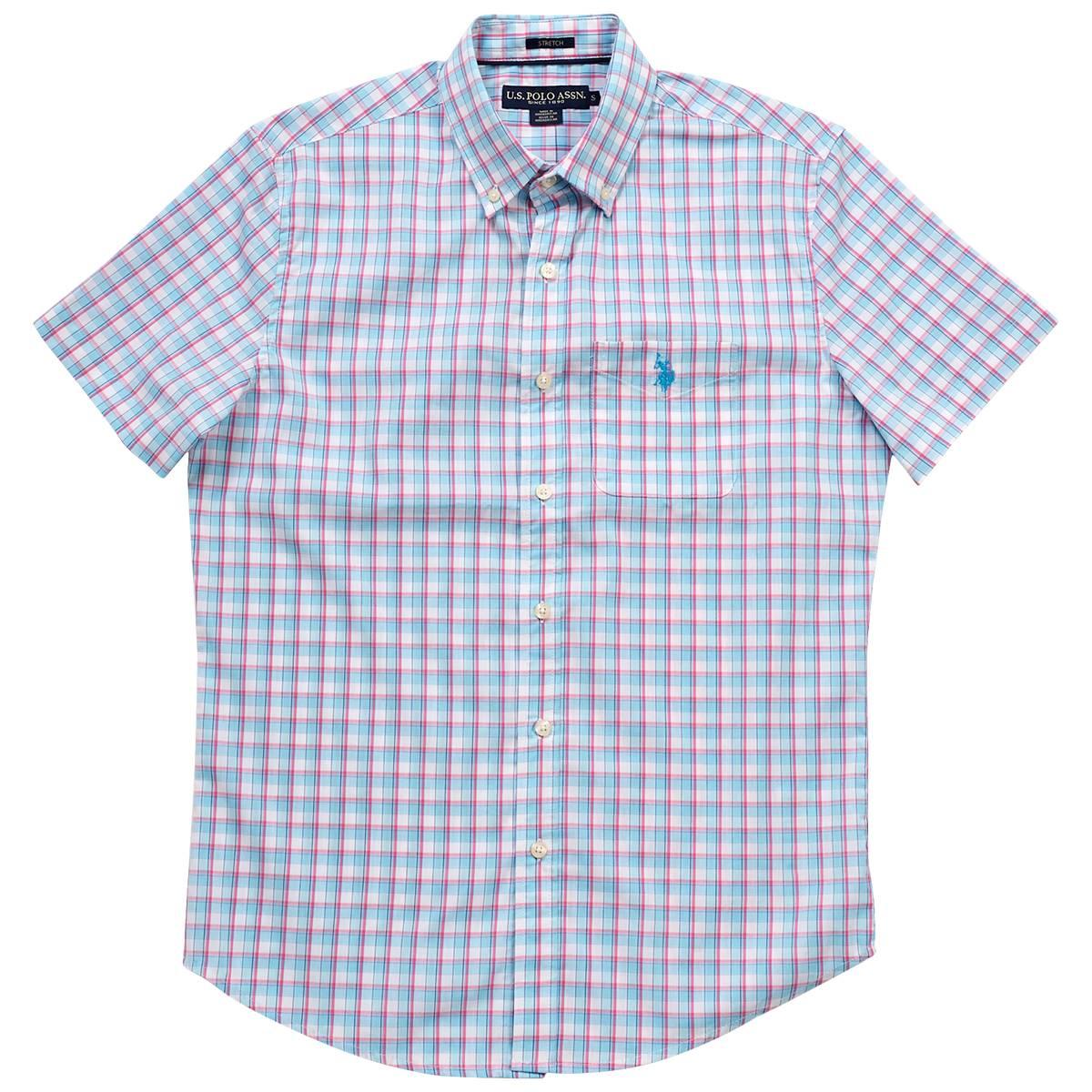 Click here for Mens U.S. Polo Assn.(R) Plaid Woven Stretch Button... prices