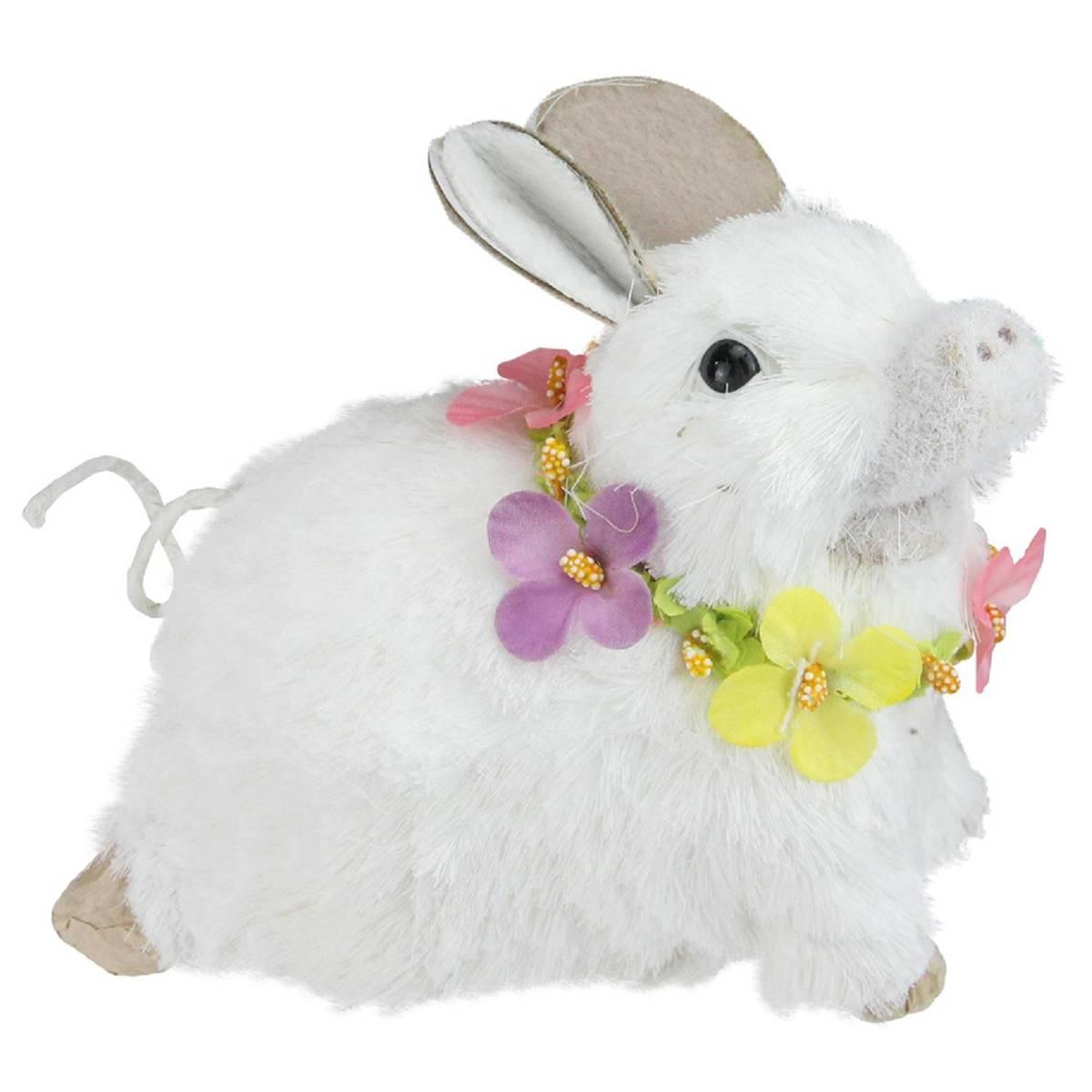Northlight Seasonal Sisal Piglet with Floral Lei Spring Figurine