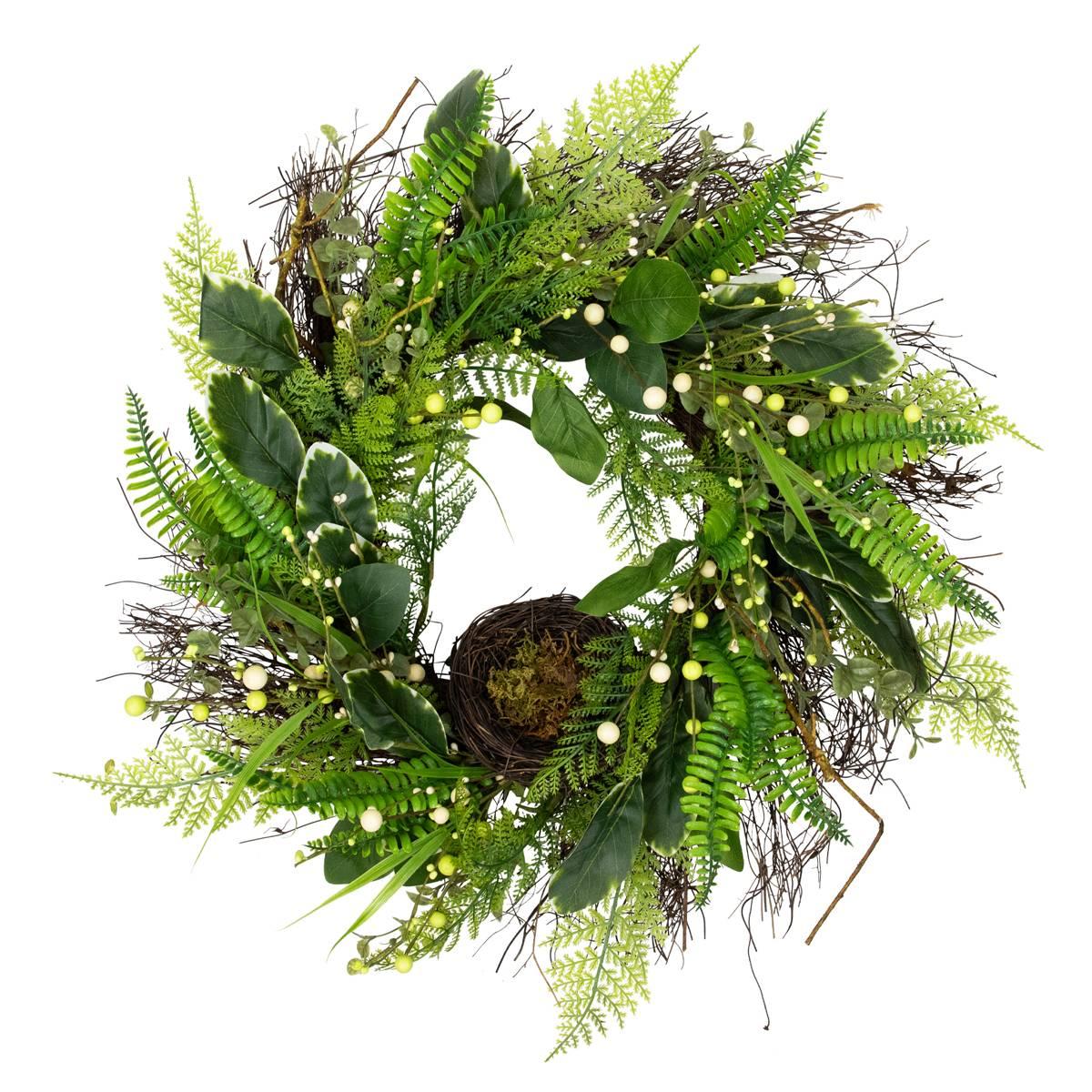 Northlight Seasonal Artificial Foliage Spring Wreath with Nest