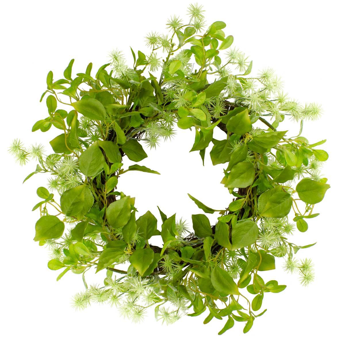 Northlight 18in Jujube Floral Foliage Wreath  One Size  Green