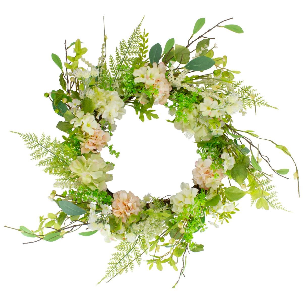 Northlight 28in Spring Floral Berry Wreath  One Size  Green