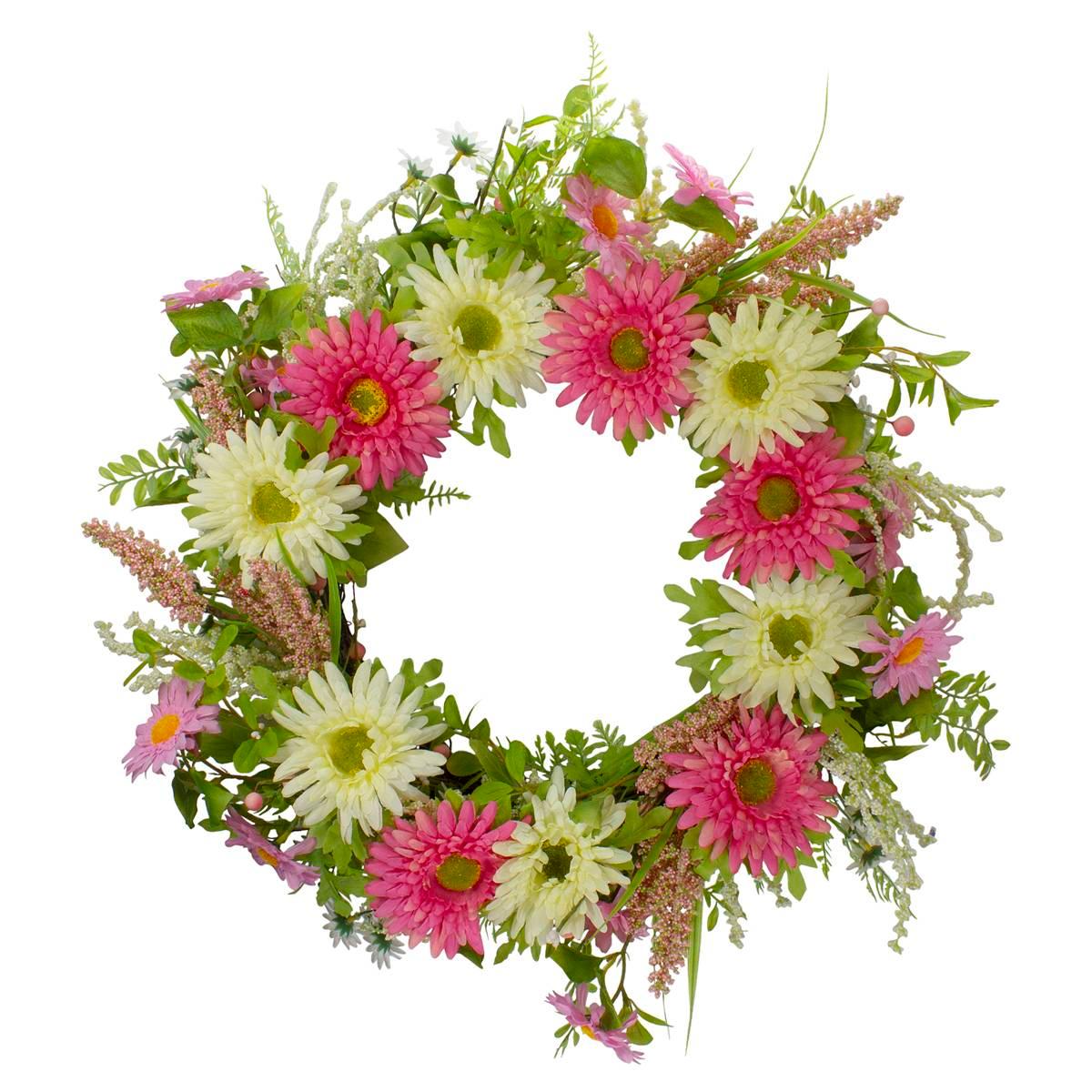 Northlight 23in Chrysanthemum And Berry Floral Wreath  One Size  Pink