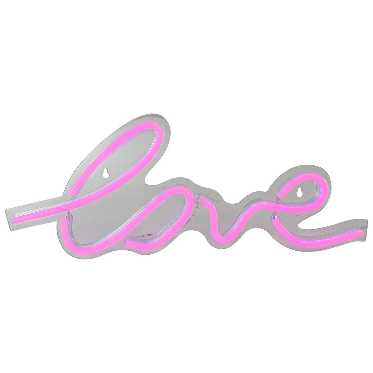 Led Lighted Love Neon Style Valentines Day Wall Sign  18 - Pink