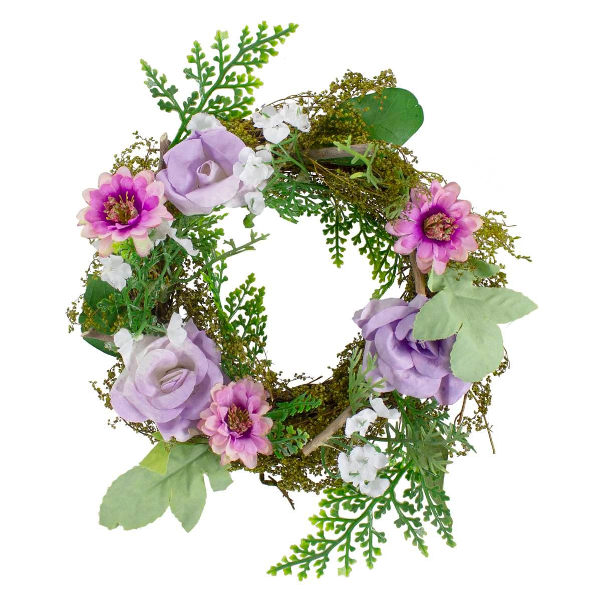 Northlight Seasonal Mini Rose & Foliage Spring Wreath
