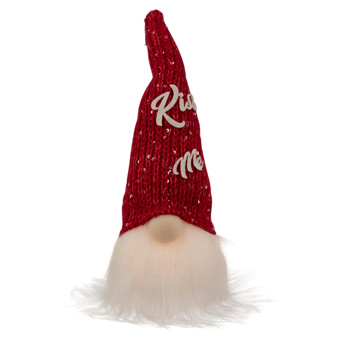 Northlight 11.5 Lighted Knit kiss Me Hat Valentines Day Gnome - Red