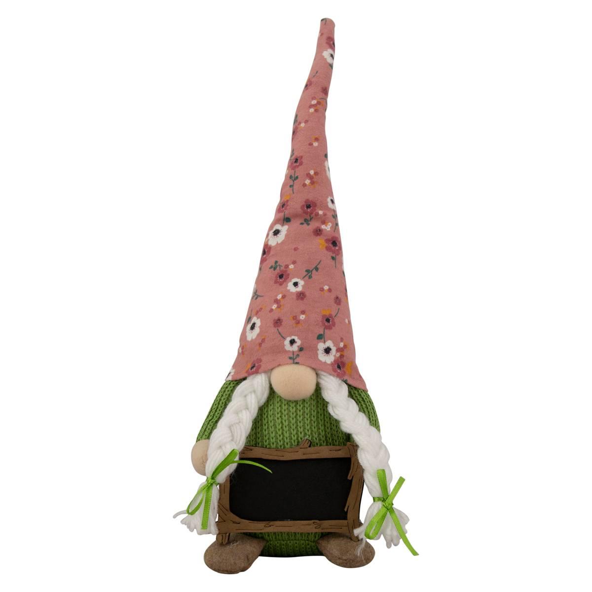 Northlight 16in Pink Floral With Message Board Gnome  One Size  Pink